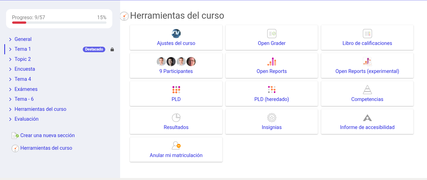 Open LMS | Primeros pasos: Las herramientas del curso – Soporte y ...